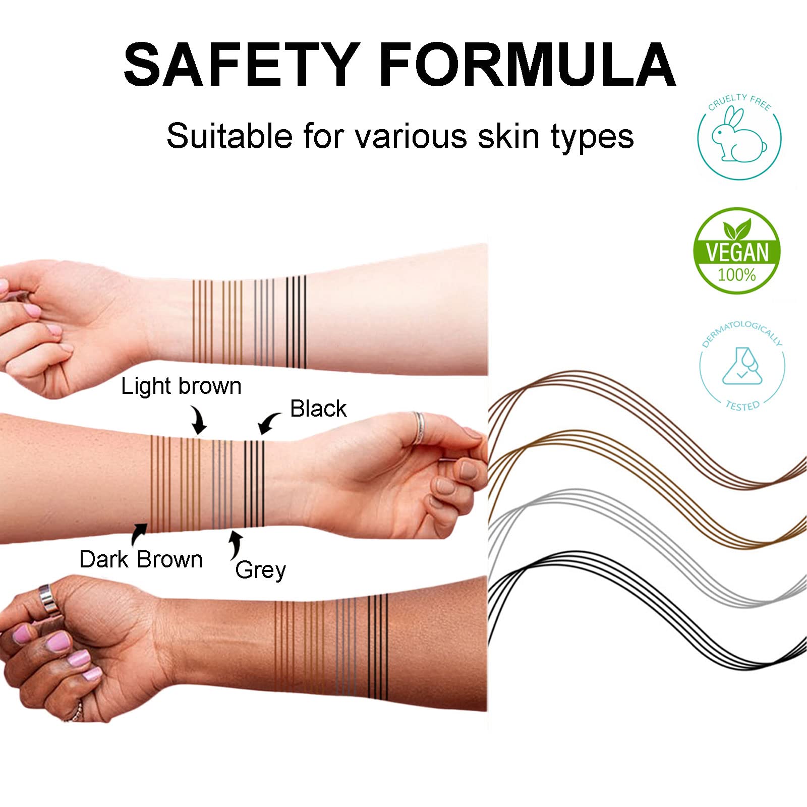 Huieter Eyebrow Microblading Pen, Eyebrow Pencil with an Upgrade Micro-Fork Tip Applicator, Waterproof Long-Lasting Microblading Pencil for Eyebrows, Microblading Pen for Natural Looking Brows Makeup