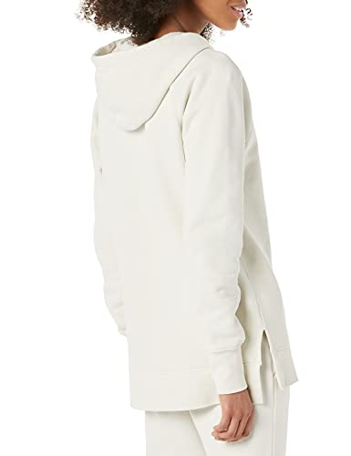 Goodthreads Women's Heritage Fleece Long Sleeve Hooded Tunic Sweatshirt, Cream, Large