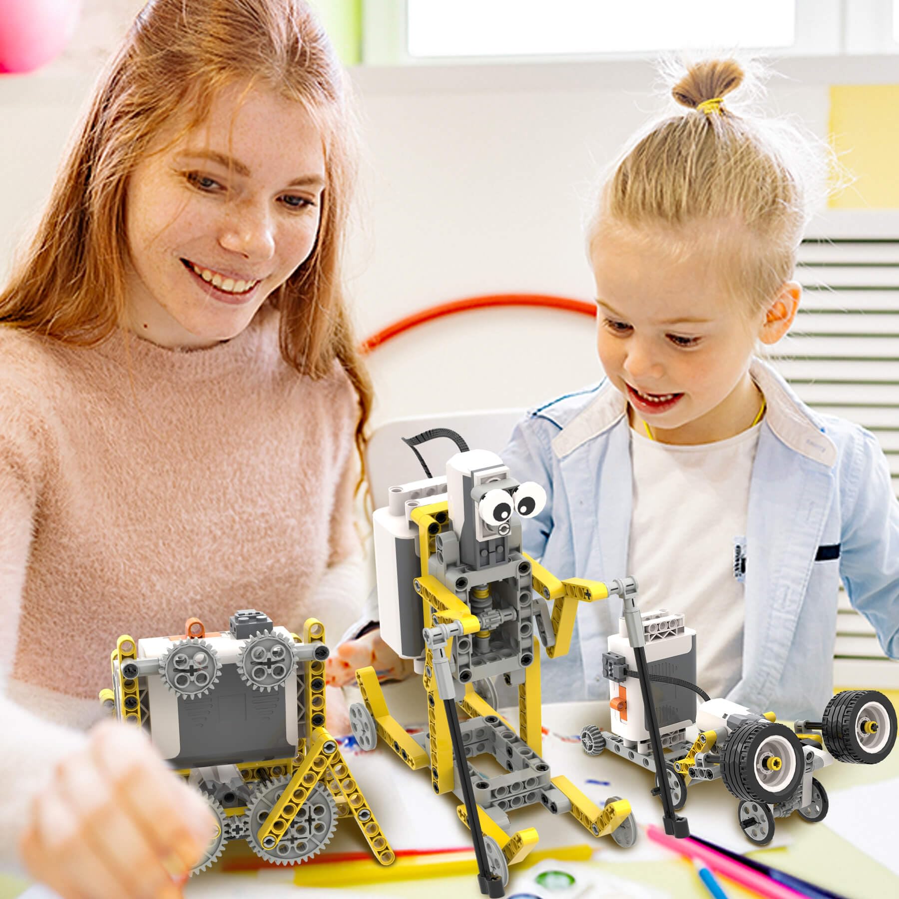 JBBRO 420PCS Technic Power Function Motor Building Block Programming Education,Motors Power Functions Motor Building Toy Modification Kit, Motor Set RC Car Educational STEM Learning Toy Science kit