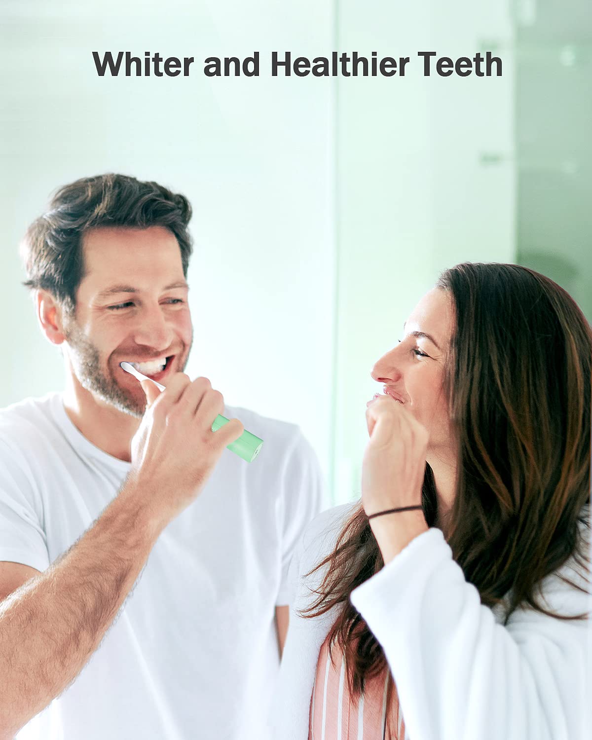 Initio Sonic Electric Toothbrush for Adults Rechargeable Toothbrush with Smart Timer 5 Modes 3 Brush Heads 40,000 VPM Motor Whitening Power Toothbrush IT959 (Mint Green)