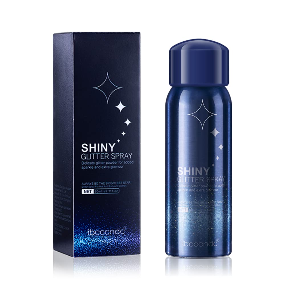 Ibccndc Glitter Spray Shimmer Silver Glitter Hairspray for Women Tiktok, Hair and Body Glitter Spray