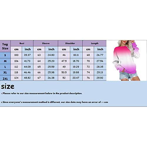 kangguolai Full Zip Hoodies Women Womens Casual Round Neck Sweatshirt Long Sleeve Top Gradient Pullover Loose Version Pullover,My Orders Recent