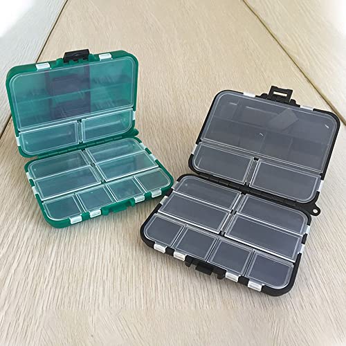 Hook Bait Storage Box Transparent Fishing Lure Tackle Container Multifunction Waterproof Fishing Tools(Black)
