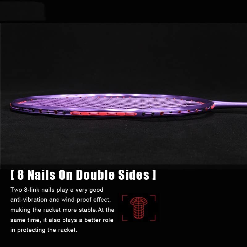 JHHDP 5U 75g 30Lbs Full Carbon Fibre Twist Frame Badminton Racket with Free Tied (Color : D, Size : 1)