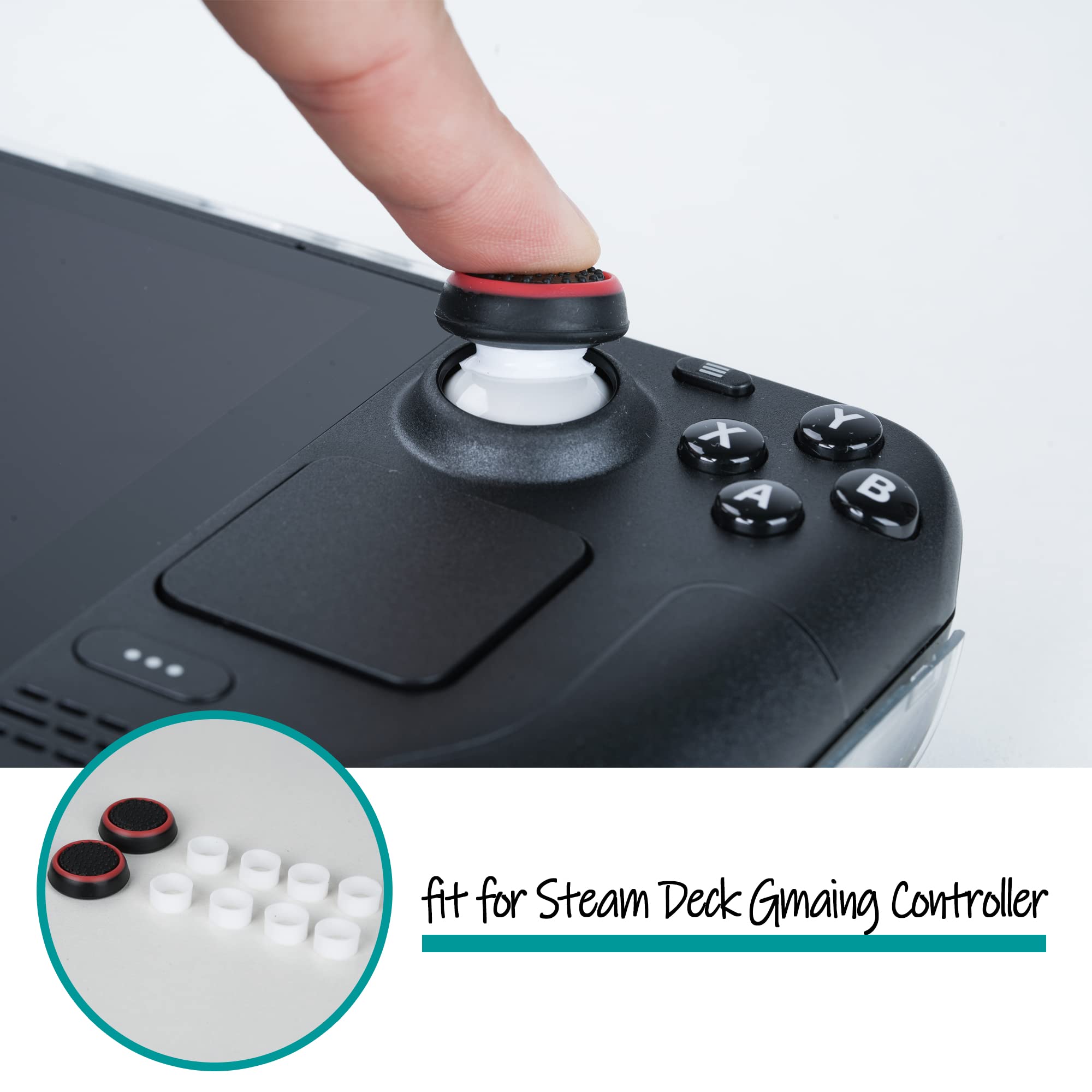 Joystick Protectors and Thumb Grip Caps for Steam Deck - Include 30 Silicone Joystick Protectors + 6 Thumb Grip Caps for Steam Deck