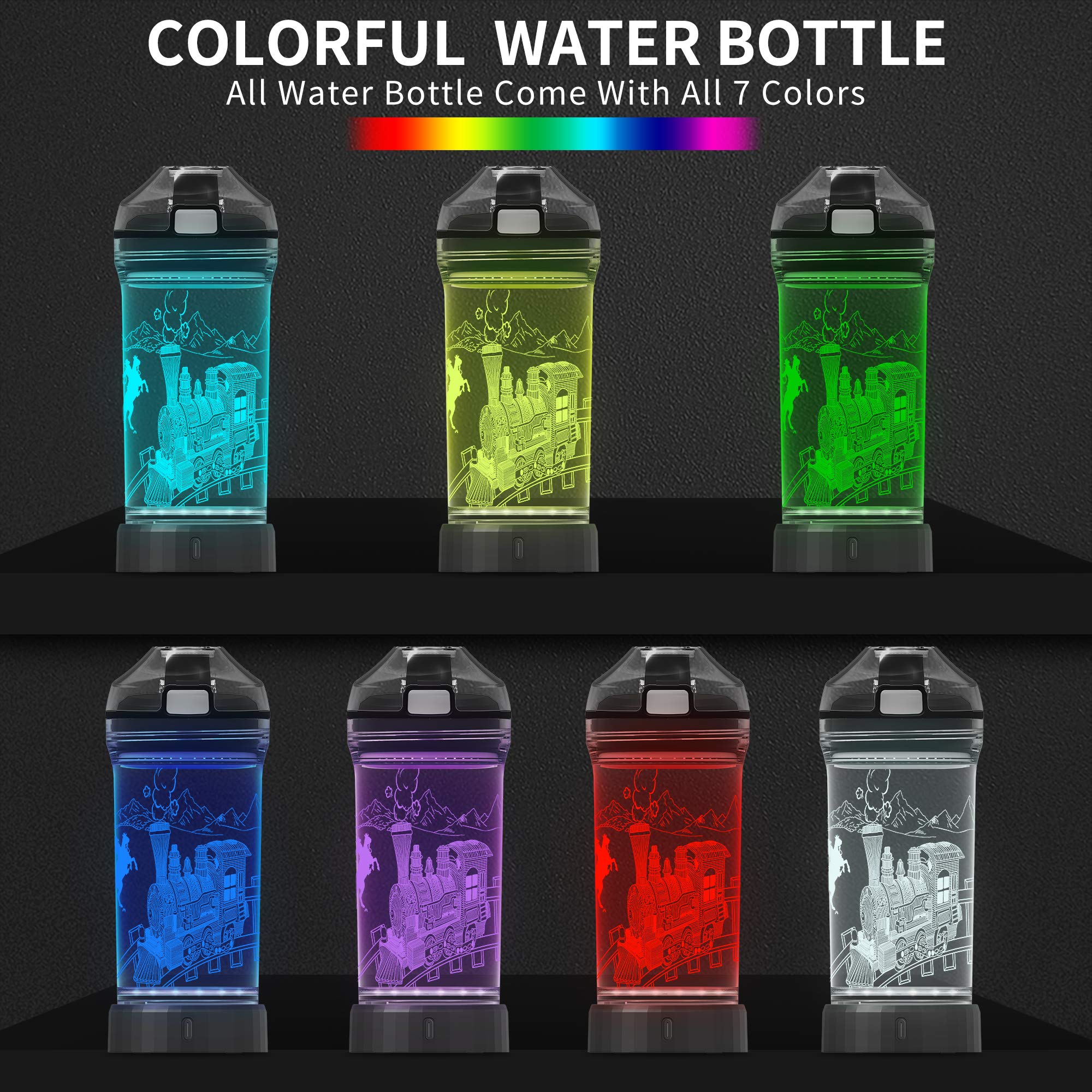 Kids Water Bottle Train Theme + Train Night Light