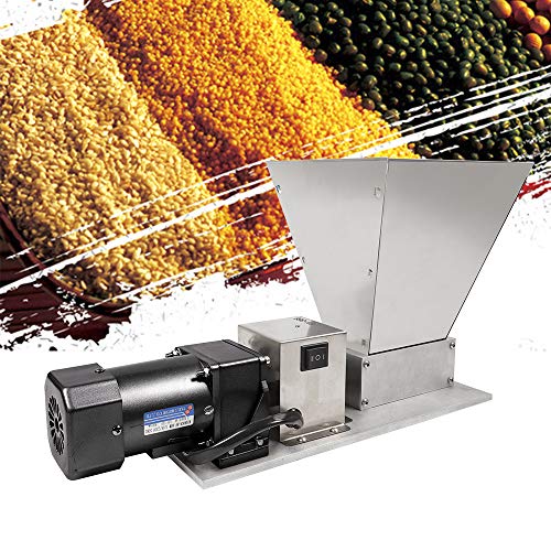 LOHISHILO 4L Electric Grain Grinder Mill Corn Grinder Barley Feed Malt Crusher Grain Mill Homebrew with Hopper 60W, 75 RPM, Steel Materialfor Rice, Corn, Grain, Coffee, Wheat
