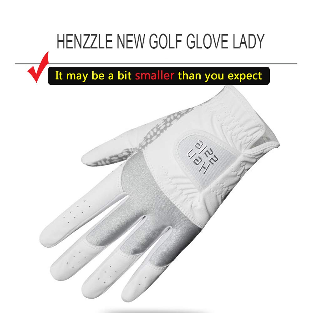 Henzzle Women's Golf Gloves in Pair (Left and Right) with Non-Slip Grip, Soft, Breathable, Nice Grip - 2 Pack (Medium x 2pk)
