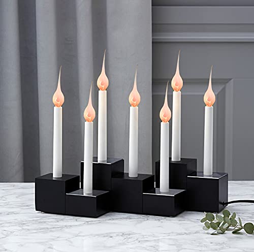 GOOTHY Silicone Dipped Flicker Flame Candle Light Bulbs, 1W Christmas Replacement Bulbs for Electric Window Candles Lamps Chandeliers Outdoor String Lights, C7/E12 Candelabra Base, 120 Volt-12 Pack