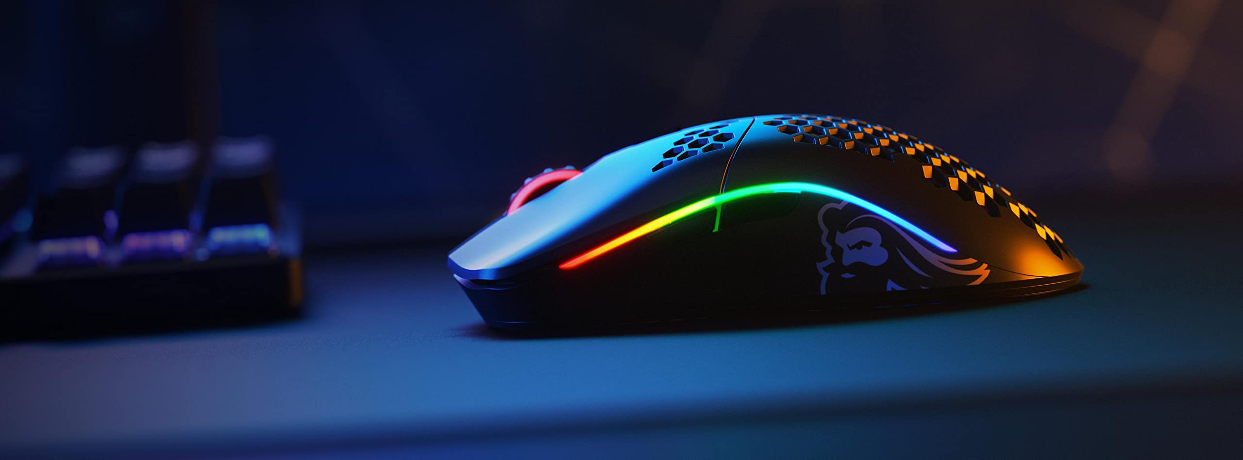 Glorious Gaming Model O Wireless Gaming Mouse - Superlight, 69g Honeycomb Design, RGB, Ambidextrous, Lag Free 2.4GHz Wireless, Up to 71 Hours Battery - Matte White (RENEWED)