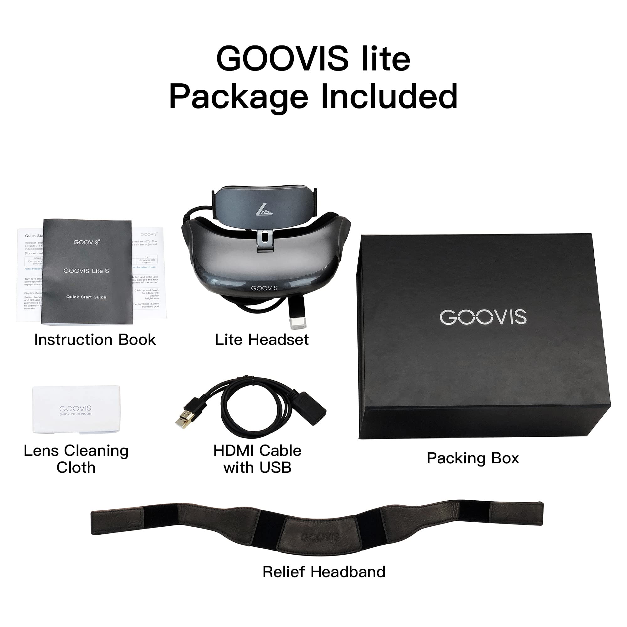 Goovis PC Virtual Headsets, Mobile 3D VR Movies Cinema with Media Player,HDMI Streaming Media Player,Bluetooth 4.1 Media Player Controller