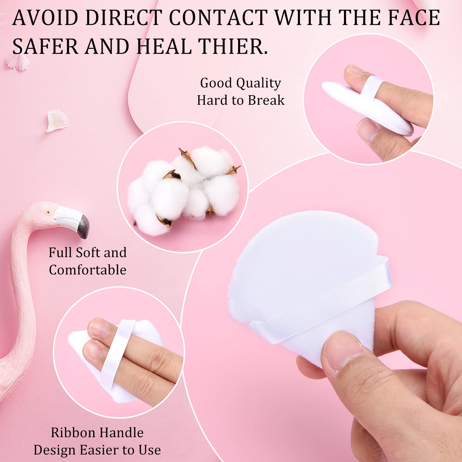Jspupifip 16 Pieces Mini Powder Puff Bulk,Face Triangle Finger Makeup Puff Bulk Soft Beauty Face Setting Sponge Pack for Mineral Loose Powder Body Cosmetic Foundation Sponge Wet Dry Cosmetic Tool