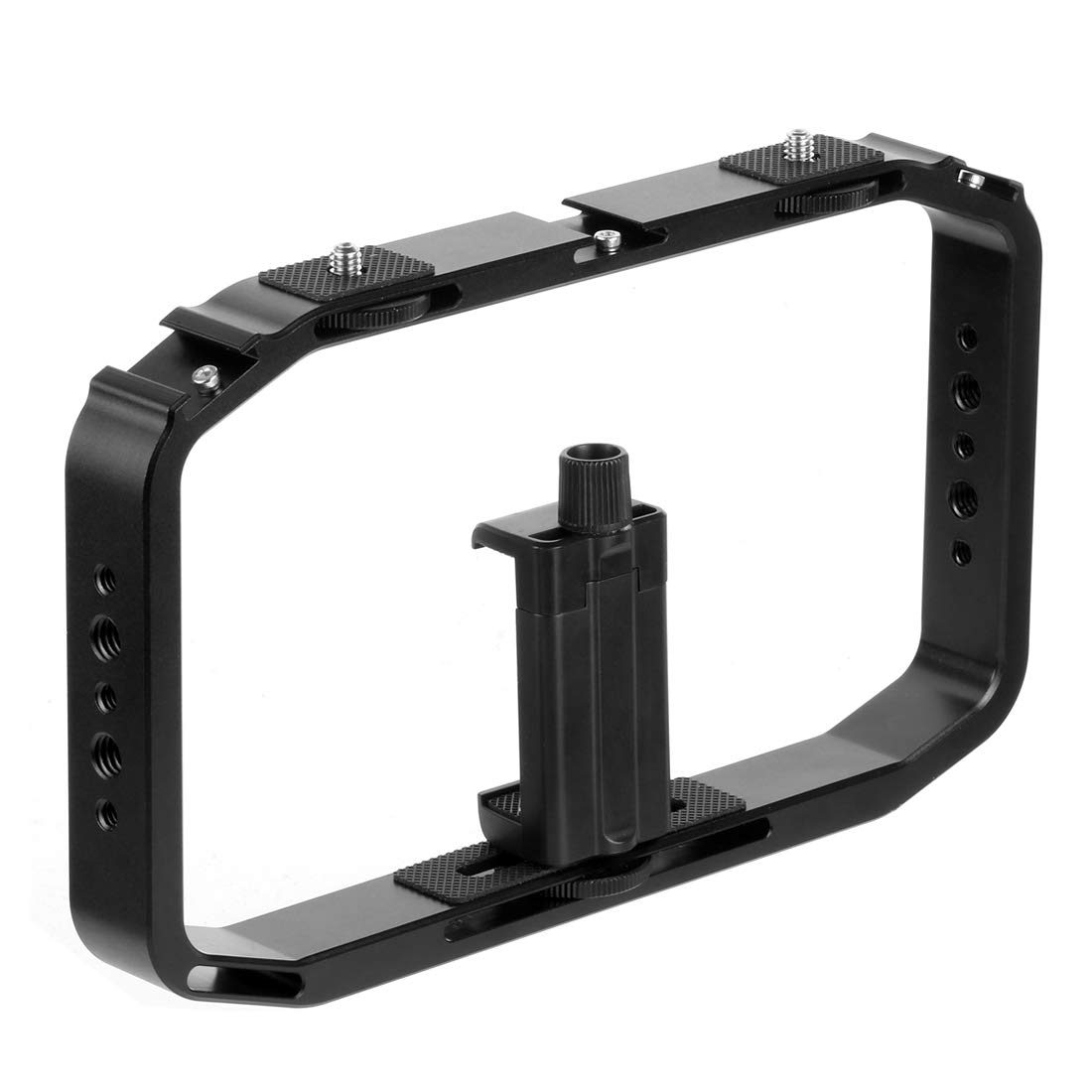 Handheld Video Rig Filmmaking Vlogging Cage Holder for iPhone,Cell Phone,DJI Osmo Action, GoPro New Hero /HERO7 /6/5 /5 Session, Micro SLR and Other Action Cameras