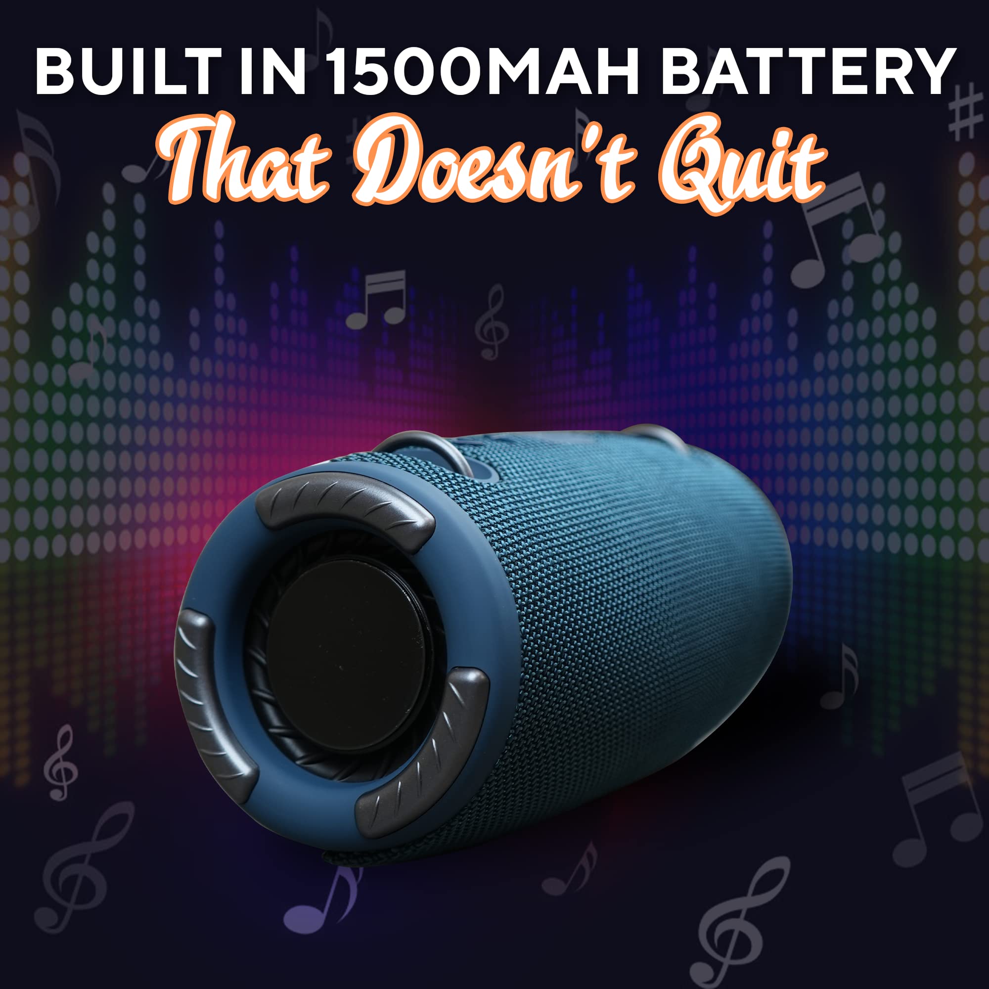 High Power Bass Portable Wireless Bluetooth Studio Dj Party Concert Speaker's - Colorful Liquid Motion Light Changing Rechargeable Waterproof Outdoor Loud Speaker (Water-Resistant Strobe Speaker)