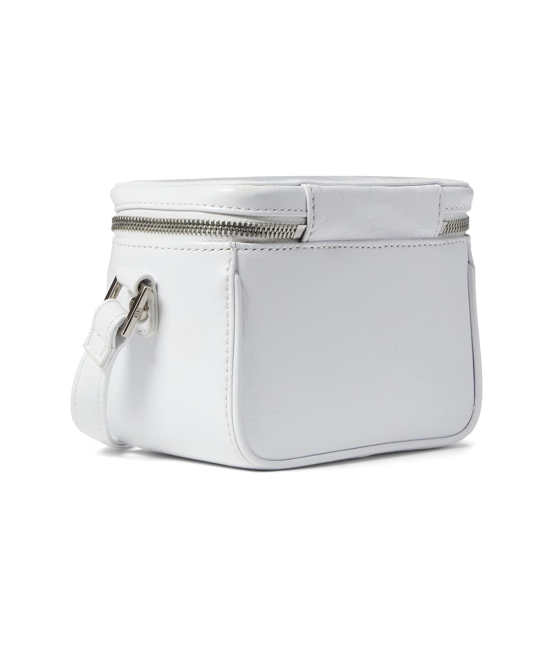 HOBO Pixie Crossbody Bag for Women - Leather Construction with Sandle-Wood Polyester Lining, Zippered Closure, and Crossbody Strap Optic White One Size One Size