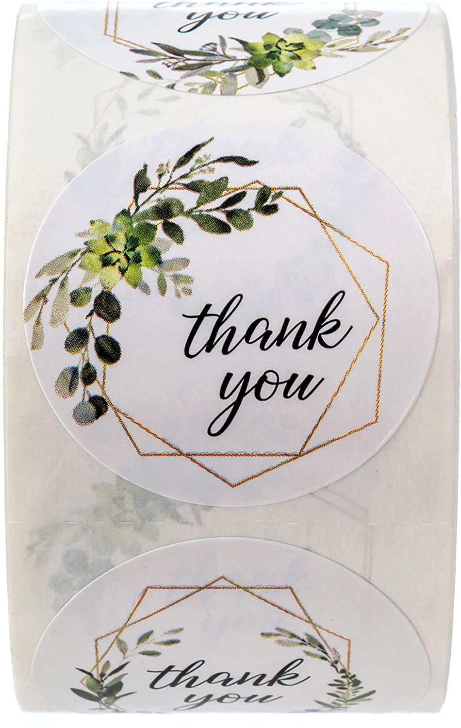 Haoyun Round Flower Thank You Stickers for Gift 500 pcs/roll