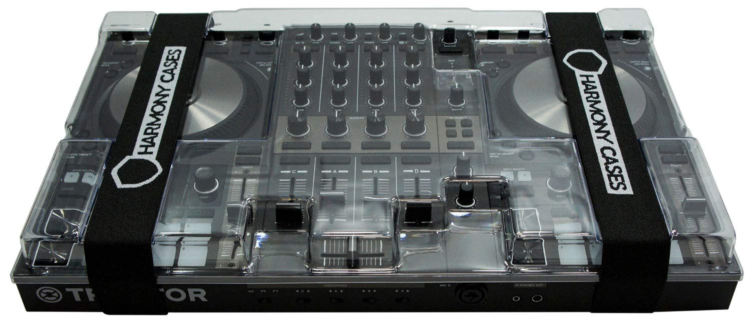 Harmony Audio Cases HC-DC2 Protective DJ Gear Saver Polycarbonate Hard Plastic Dust Cover Case Compatible with Native Instruments Kontrol S4 Mk3 Controller Deck (Includes Stretch Bands)