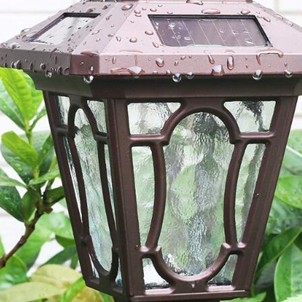 HIZLJJ Solar Pillar Light Outdoor Patio Light Waterproof Wall Light Outdoor Door Post Light Home Villa Garden Gate Light (2 Pack)