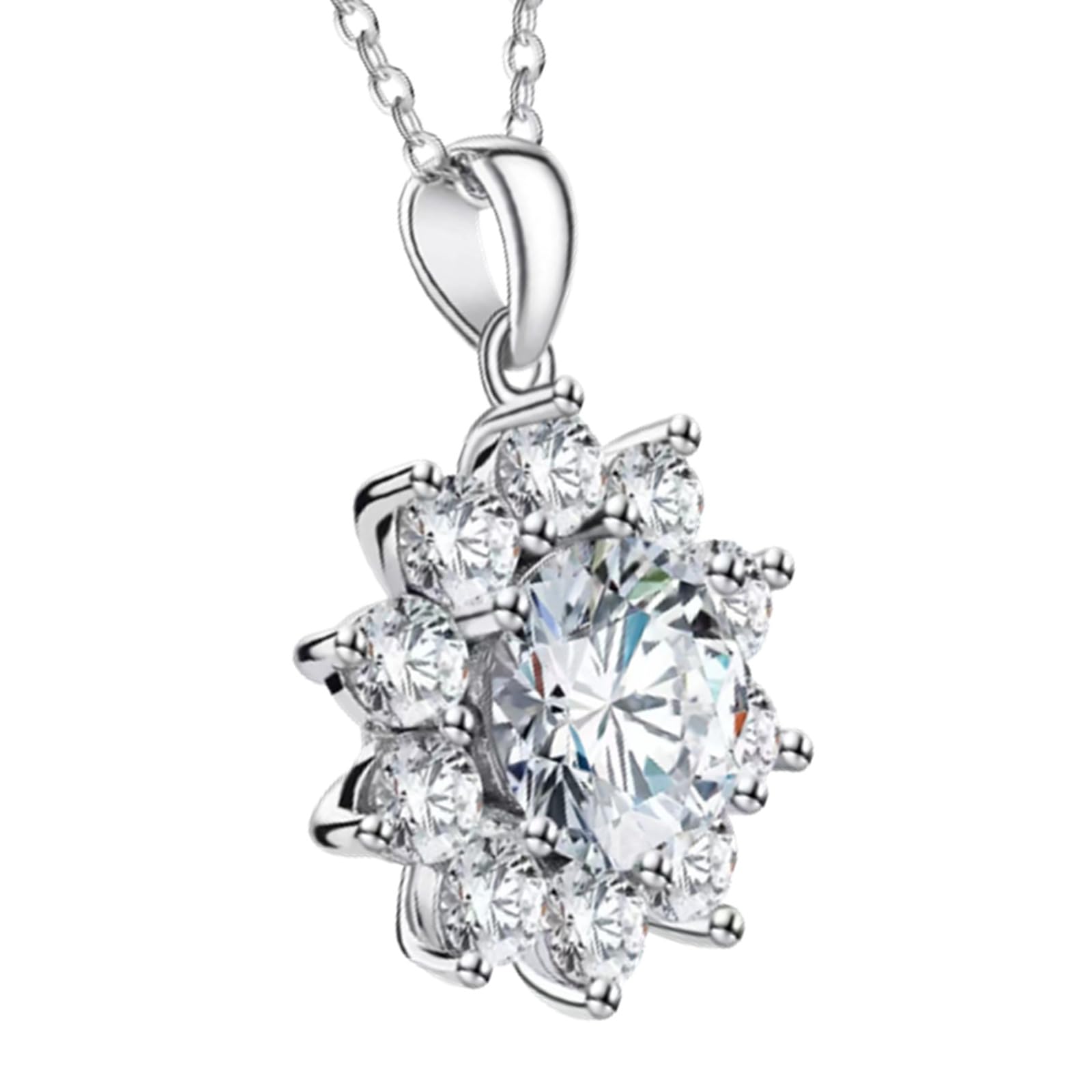 Jewelry for Wife Women Diamond Necklace for Women 1CT-3CT Wedding Anniversary Birthday Gifts for Wife Girlfriend Women's jewelry Sunflower Moissanite Pendant Necklaces Gift for Her Mom Daughter Grandma on Birthday Anniversary Christmas Motherās Day Valent