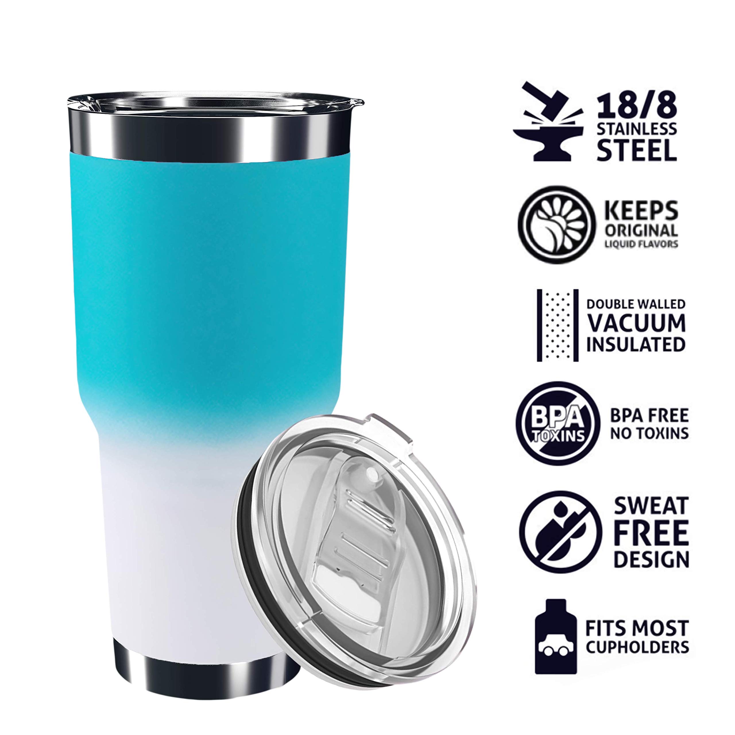 Haven Space Collections Travel Coffee Mug 30 Oz - Leak Proof Stainless Steel Tumbler - Insulated Coffee Mug