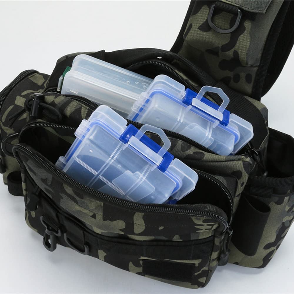 Hrsptudorc Multifunctional Fishing Tackle Bags Single Shoulder Bag Waist Fish Outdoor,Brown