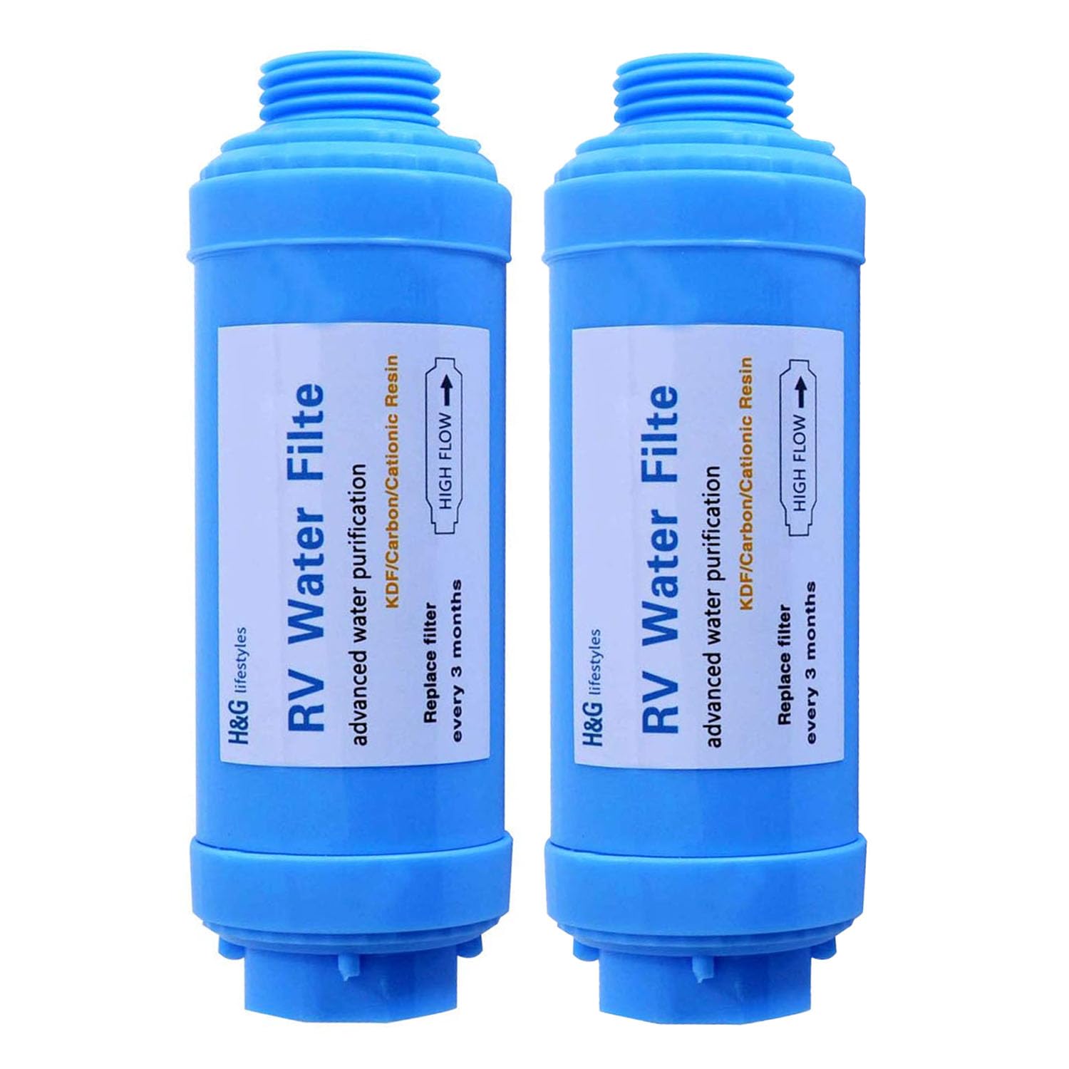 H&G lifestyles 2pcs Camping Water Filter Replacement Drinking Water Filtration Bucket Filter Gravity Water Purification Emergency Water Filter (Blue)