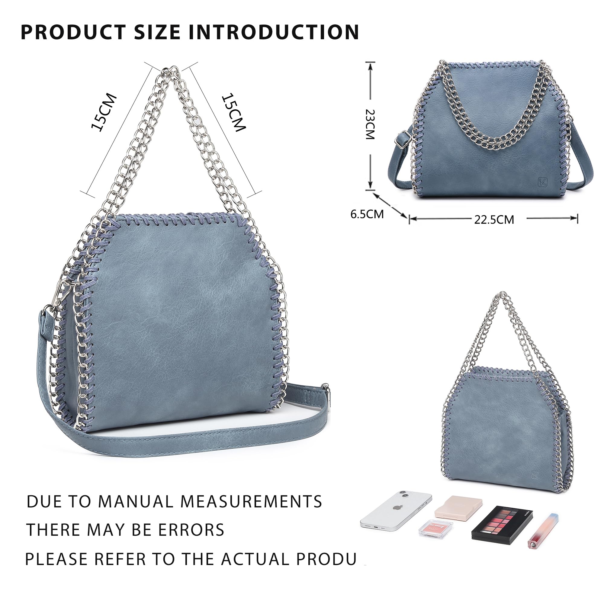 KKP Women's Textured Leather Crossbody Bag Purse Handbag