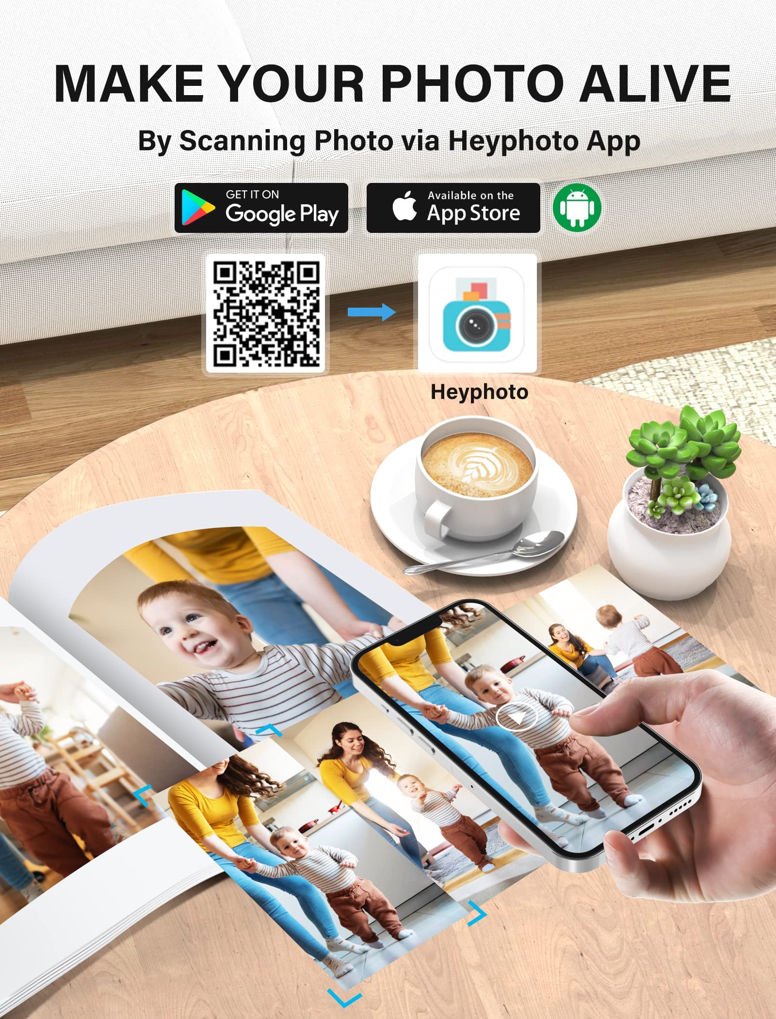 iDPRT 4x6 Photo Printer, Wi-Fi Picture Printer, Full Color Photo Printer for iPhone/Android/Laptop/MacBook, AR Video Printing, Thermal Dye Sublimation Printer, Wireless Photo Printer for Home Use
