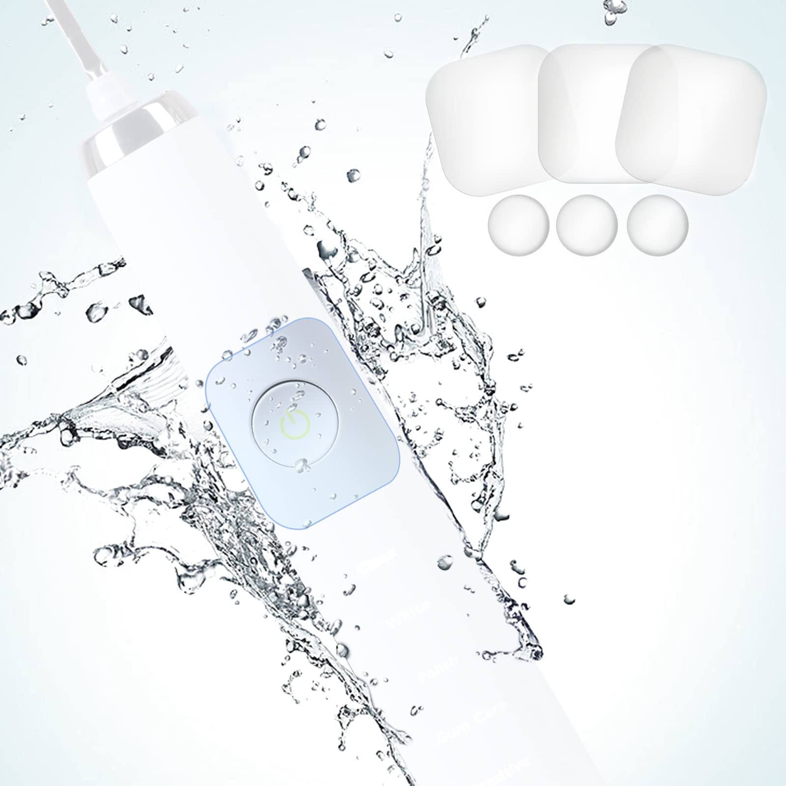 Kuflant 3PCS Power Button Waterproof Replacement Parts Compatible with Philips Sonicare Electric Toothbrush All Series Waterproof Stickers Handle Button Cover Button Label Pieces Part