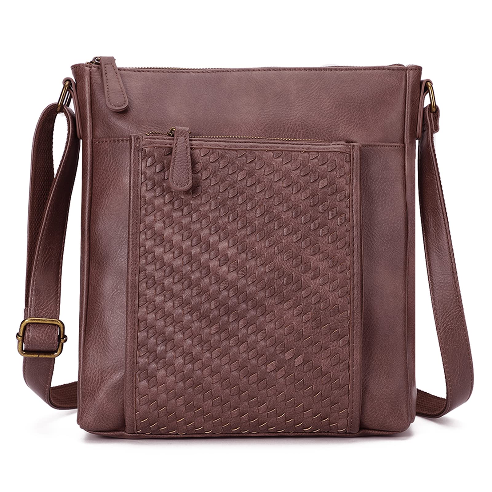 KL928 Crossbody Bag Purses for Women, Medium Size Handbags Shoulder Bag with Adjustable Strap, Soft PU Leather Women's Shoulder Travel Bag Dark Brown
