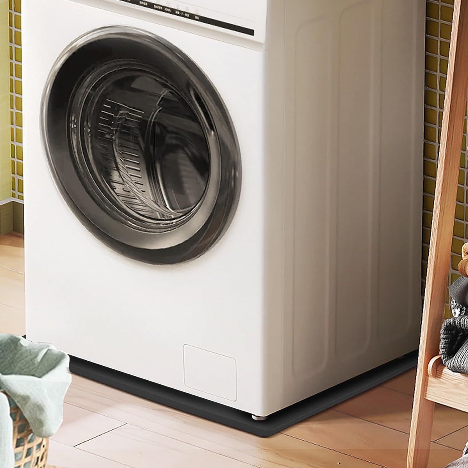 HOUSEASSIST Mini Fridge Silicone Mat with Raised Edges 24" x 24" Water Leakage Moldy and Floor Damage for Elecrical Equipment Such as Washing Machines Dryer Mini Fridge