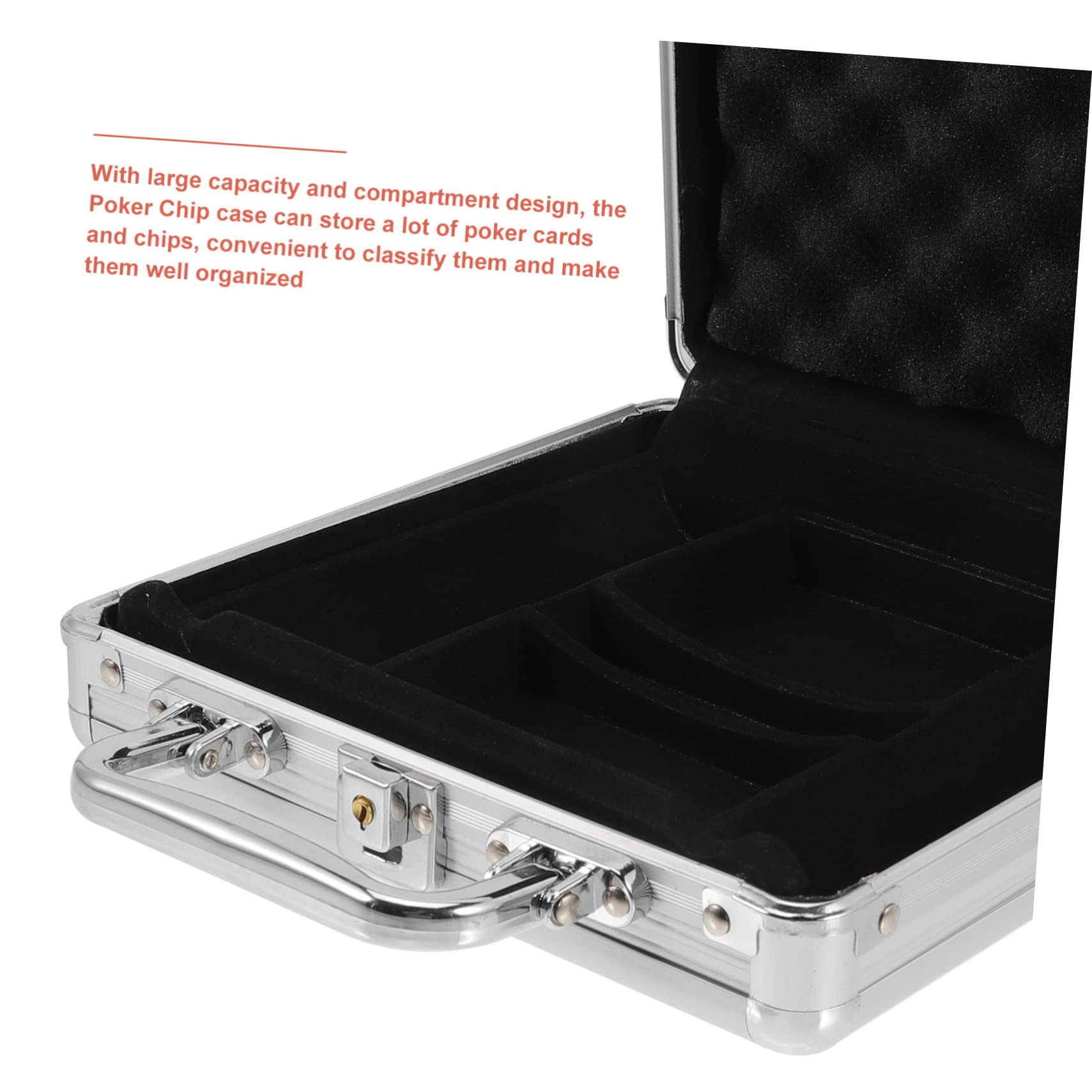HANABASS Cases Handle Carry Carrier Alloy Professional Casino Storage Empty Aluminum for Holder Blackjack Lock Carrying Chip Case Design Holdem Supplies Texas Large Chips Cards/Capacity
