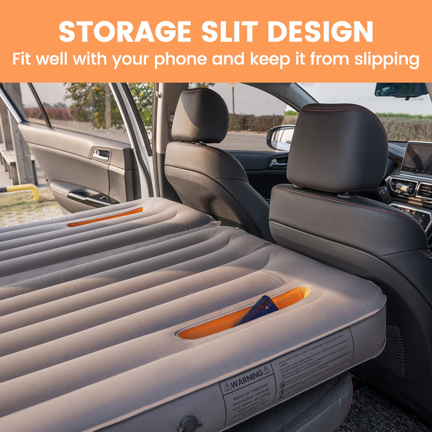 HEYTRIP SUV Inflatable Air Mattress for Car Camping, 4 Inch Thickened Car Camping Bed, Adjustable Firmness Sleeping Pad for 2 Persons (72 x 47 x 4 Inch)