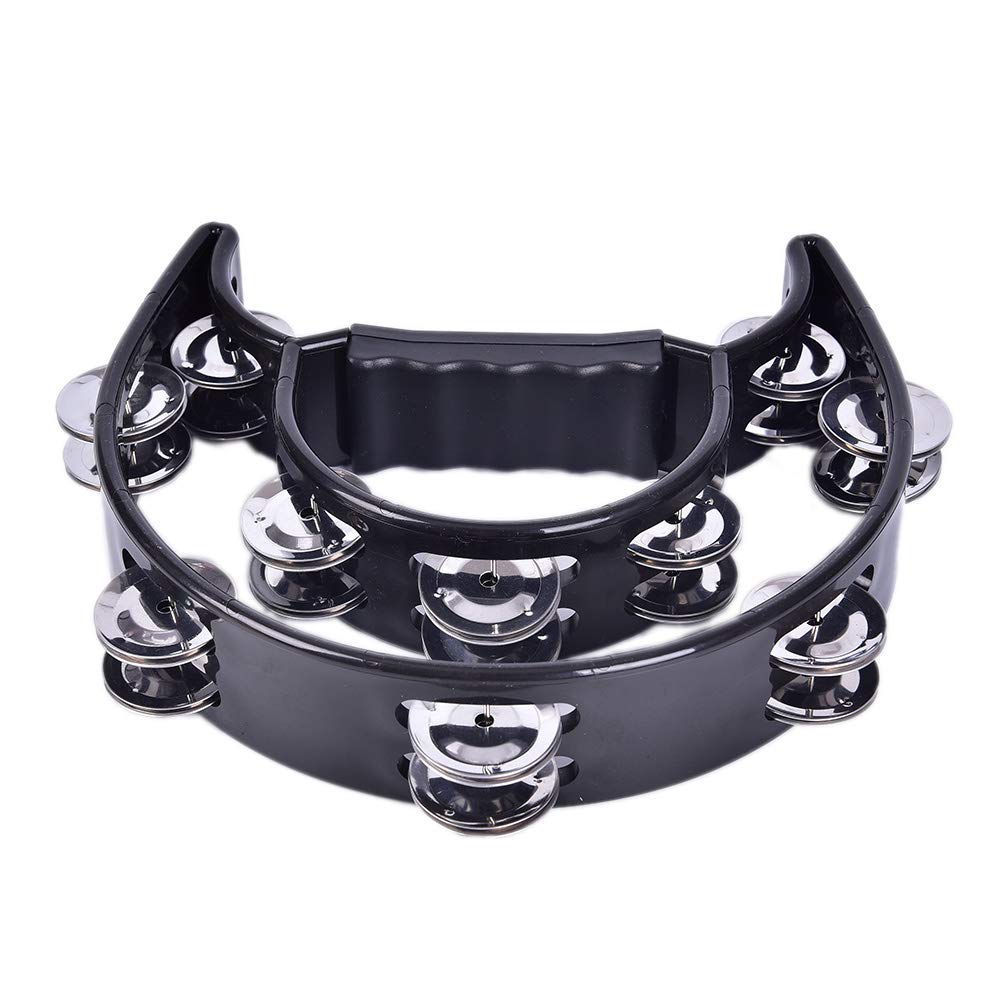 kekafu Double Row Tambourine for Adult,Musical Tambourine Metal Jingles Hand Held Percussion Tambourine Drum for Adults, Church, KTV, Party
