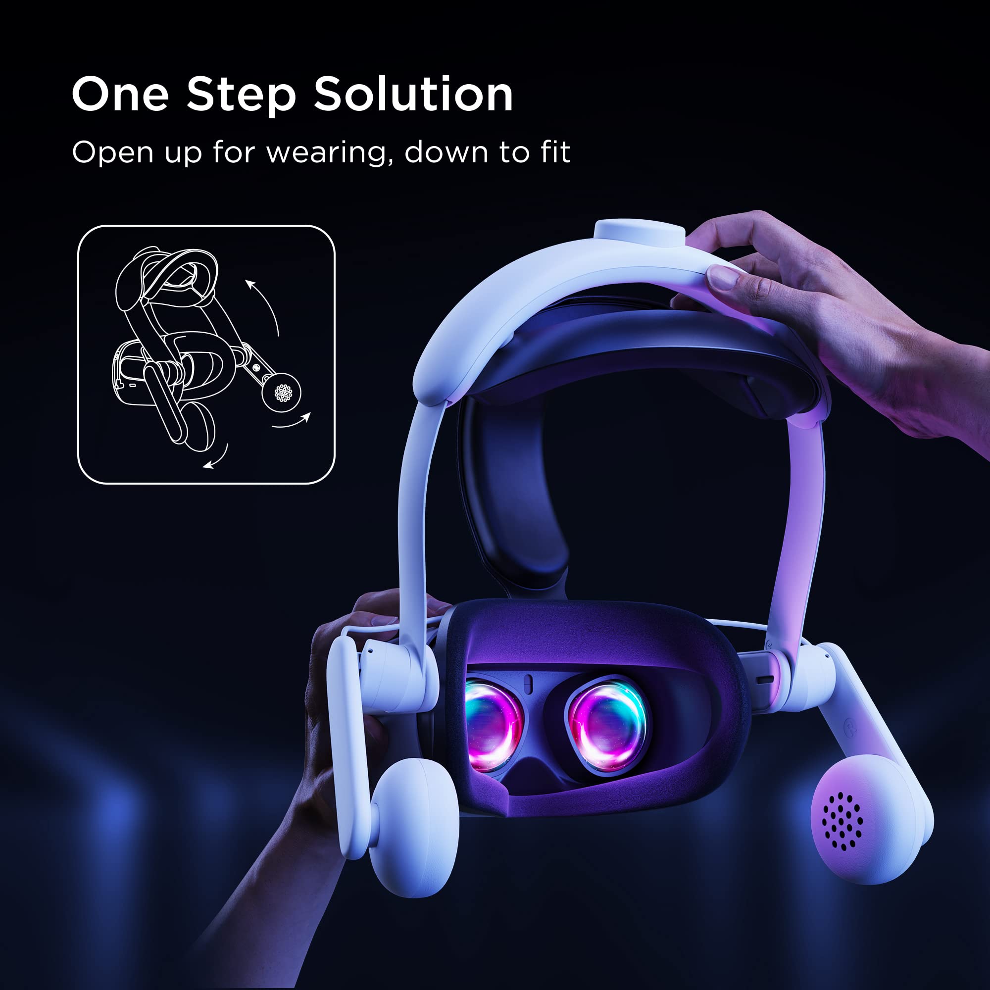KIWI design Comfort On-Ear Audio Strap and Controller Grips Compatible with Quest 2 Accessories