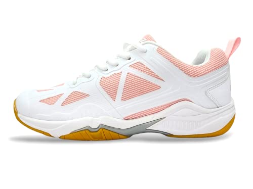 Heavzen Pro Pickleball Shoes Women (us_Footwear_Size_System, Adult, Women, Numeric, Medium, Numeric_8_Point_5) White and Pink