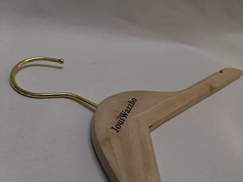 JouiWazzho -Clothes hangers, Natural Finish Super Sturdy and Durable Wooden Hangers