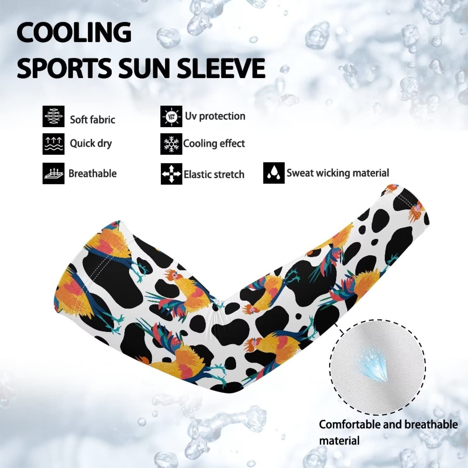 JEOCODY Blue Polynesian Daisy Sun Protection Arm Sleeves for Women Tattoo Cover Up Summer Shield UV Protective Shield UV Protective