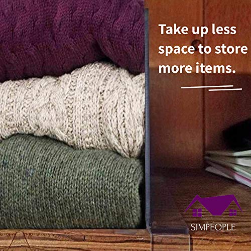 HANI Simpeople 4 PCS Clear Acrylic Shelf Divider, Adjustable Closet Organizer for Bedroom, Bathroom Kitchen Shelving Storage Shelf Shoe Organizer Book Shelf Organizer Purse Organizer Closet