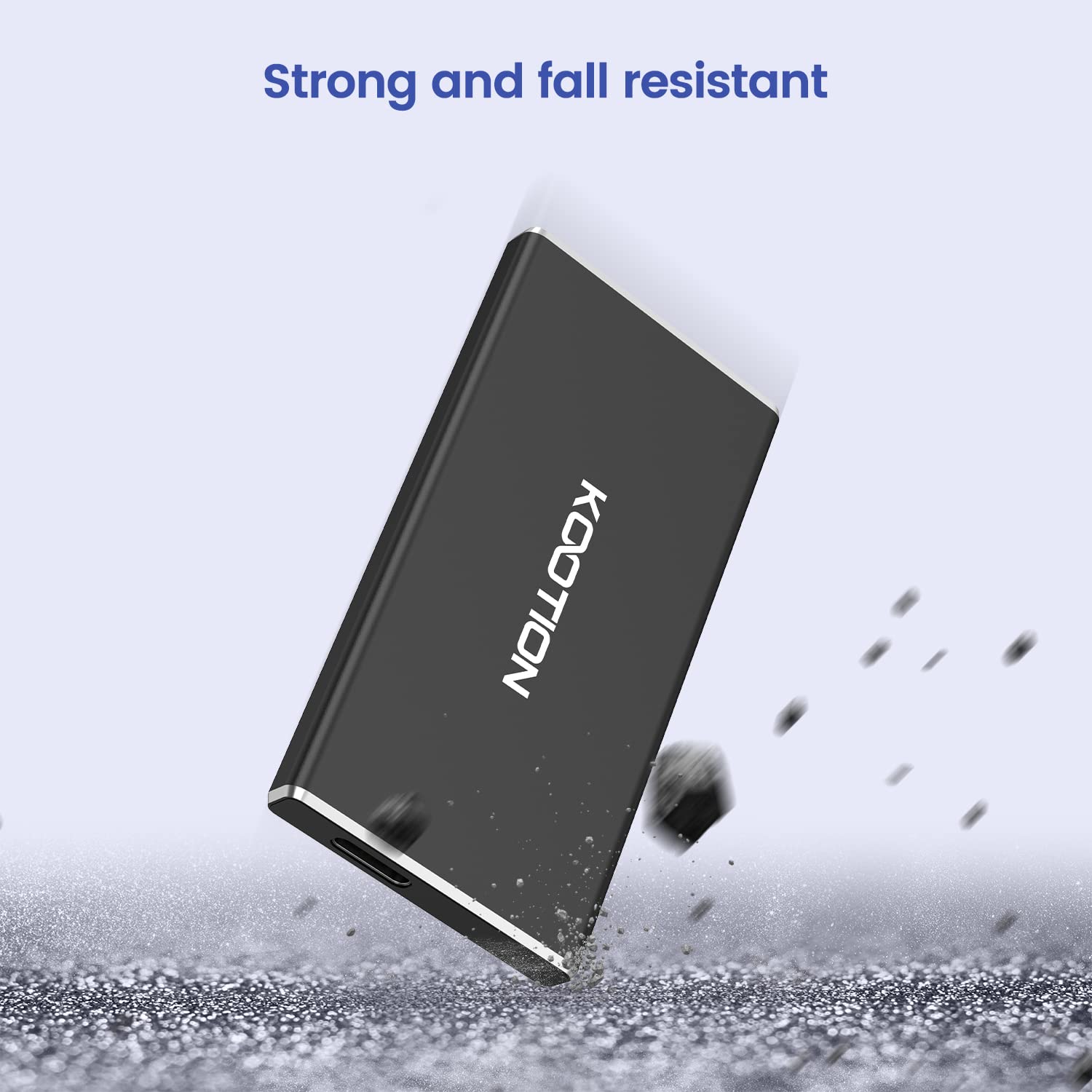 KOOTION 250GB External Solid State Drive, USB 3.1 Type-C SSD Mini Portable Hard Drive for Mobile PC Laptop (250GB, Black)