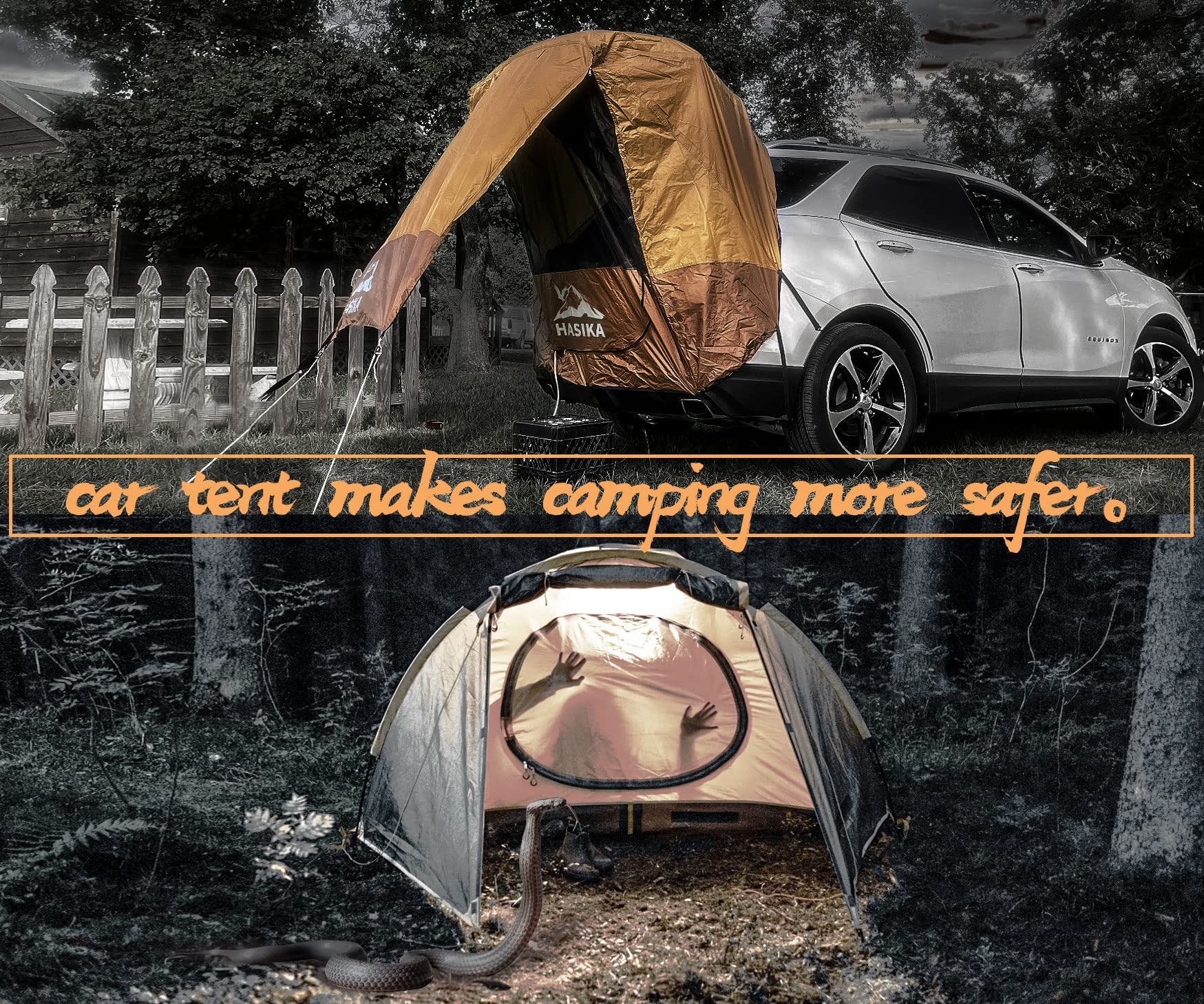 Hasika Camping Tent 2 Person Sun Shade Privacy Shelter Easy Set Up 120 Seconds Waterproof 3000MM UPF 50+ Yellow (Small)