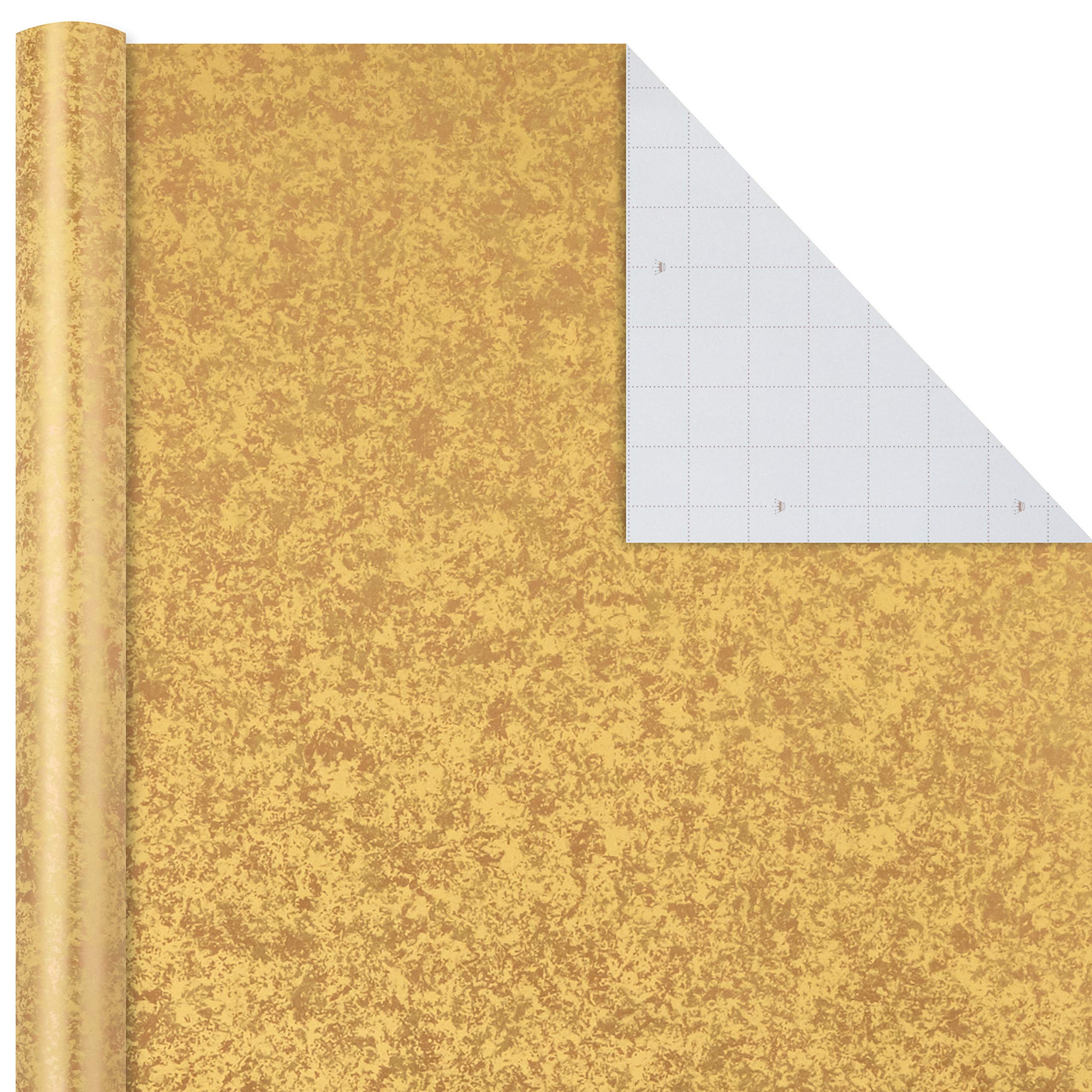 Hallmark Premium Wrapping Paper Roll Bundle with Cut Lines on Reverse (3 Rolls: 85 sq. ft. ttl. Marble, Black, Antiqued Gold) for Valentines Day, Graduations, Birthdays, Weddings, and Bridal Showers