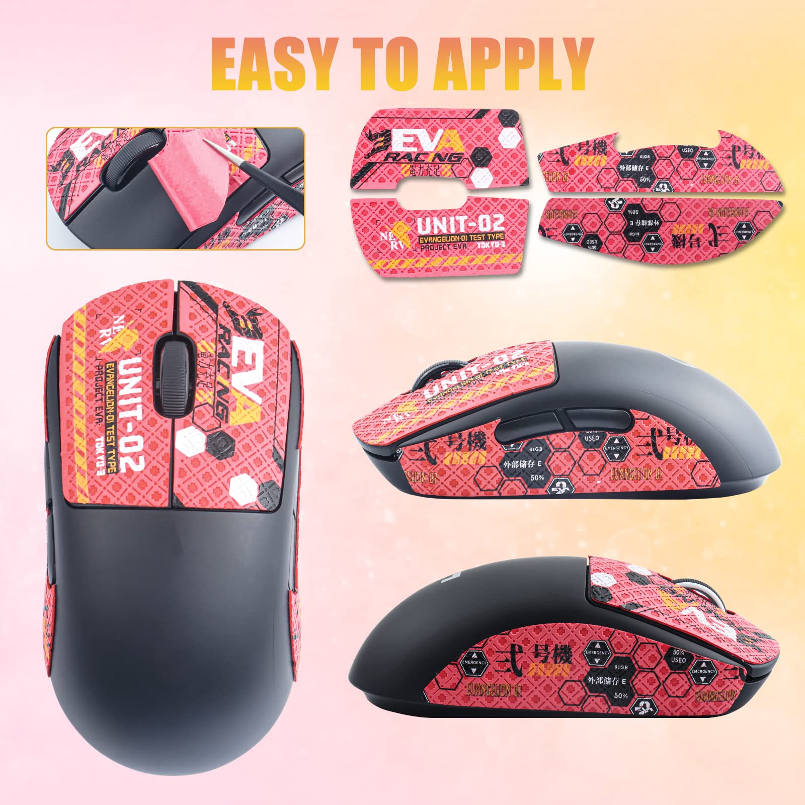 JOMKIZ Gaming Mouse Grip Tape Sweat Resistant Side Stickers Anti-Slip for Logitech-G Pro X Wireless Moisture Self-Adhesive Design Professional Mice Upgrade Kit