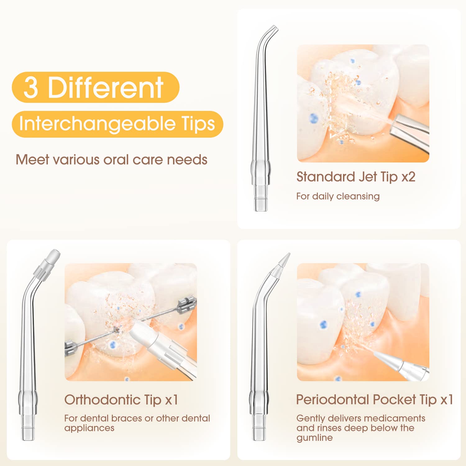 LAFATON Water Flosser Professional for Teeth,Designed for Travel Portable Oral Irrigator,4 Cleaning Modes & 4 Replacement Tips,Electric Rechargeable Teeth Cleaner with Travel Bag
