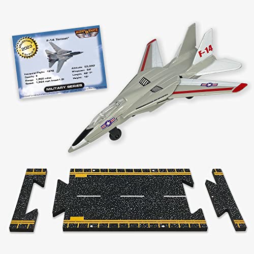 Hot Wings Planes F-14 Tomcat (with Grey Military Markings) with Connectible Runway Die Cast Plane in Aviation Museums Nationwide