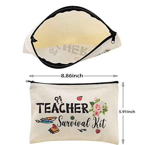 Hereman's Teacher Appreciation Gift Sets -Basket for Women, Back to School Gift, Christmas 12oz Wine Tumbler, Bookmarks, Ceramic Pen Holder, Pouch Bag, Rose Gold