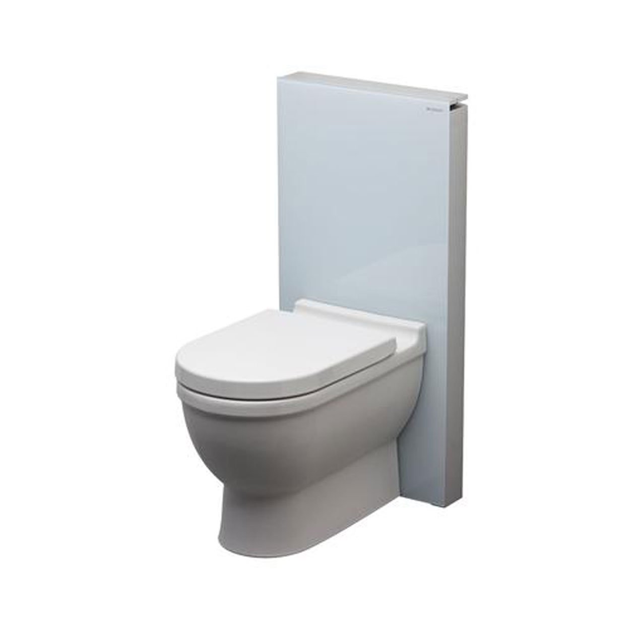 Geberit 131.144.SF.1 Monolith Flushing System for Floor-Standing Toilets, White Glass with Matte Sliver Trim