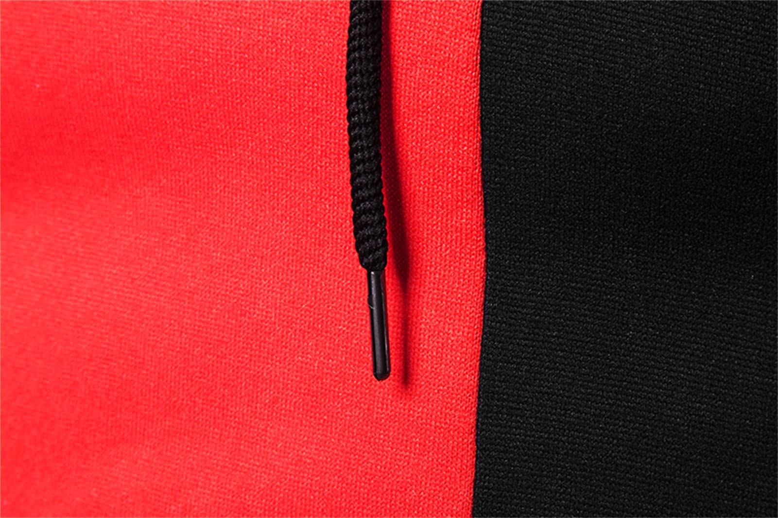Maiyifu-GJ Men Casual Drawstring Slim Fit Hoodies Novelty Patchwork Pullover Hoodie Lightweight Athletic Hooded Sweatshirts (Black,X-Large)