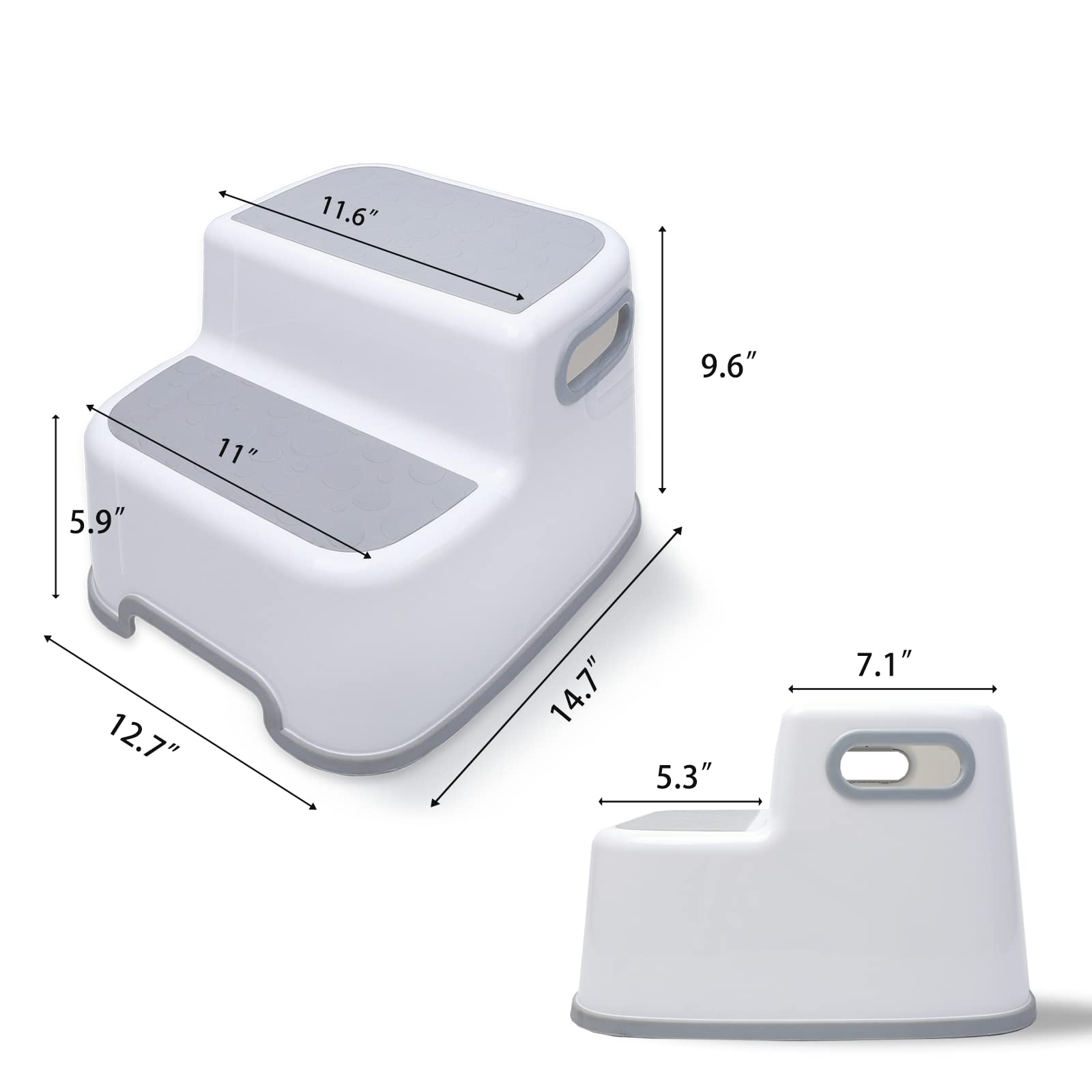 KuKuBeBi (2 Pack) Step Stool for Toddlers and Kids, Anti-Slip and Sturdy Two Step Stool for Kitchen and Bathroom Sink