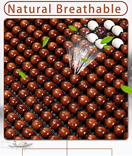 INCH EMPIRE Summer Cool Natural Maple Beads 678pcs Car Seat Cover Office Home Chair Square Pad Breathable Cushion(Light Brown)